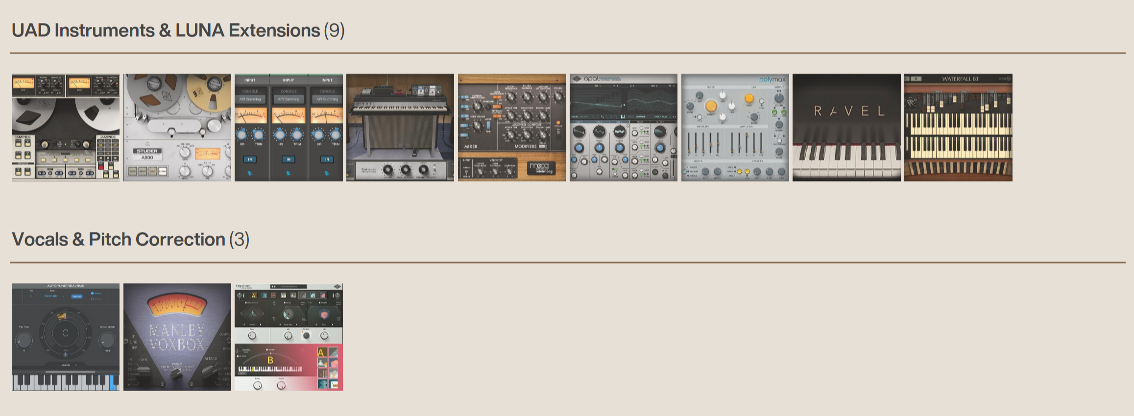 UAD Complete 3 Software Bundle Contents